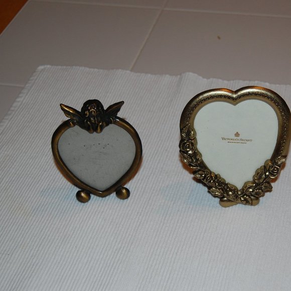 Victoria's Secret | Accents | 2 Heart Shaped Frames Goldbronze Tone ...